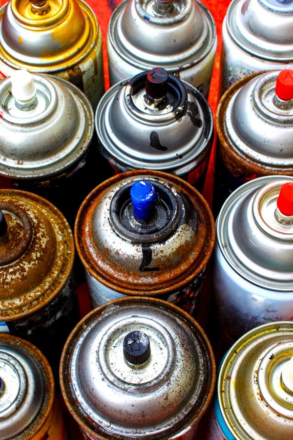 Old and Rusty Spray Paint Cans Stock Image - Image of cans, pollution ...