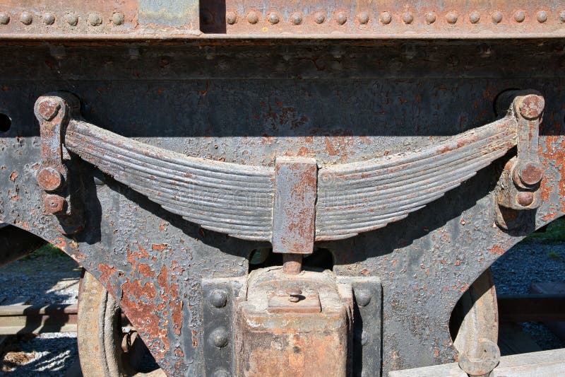 Old Rusty Steam Locomotive Leaf Spring Detail Stock Photo - Image of ...