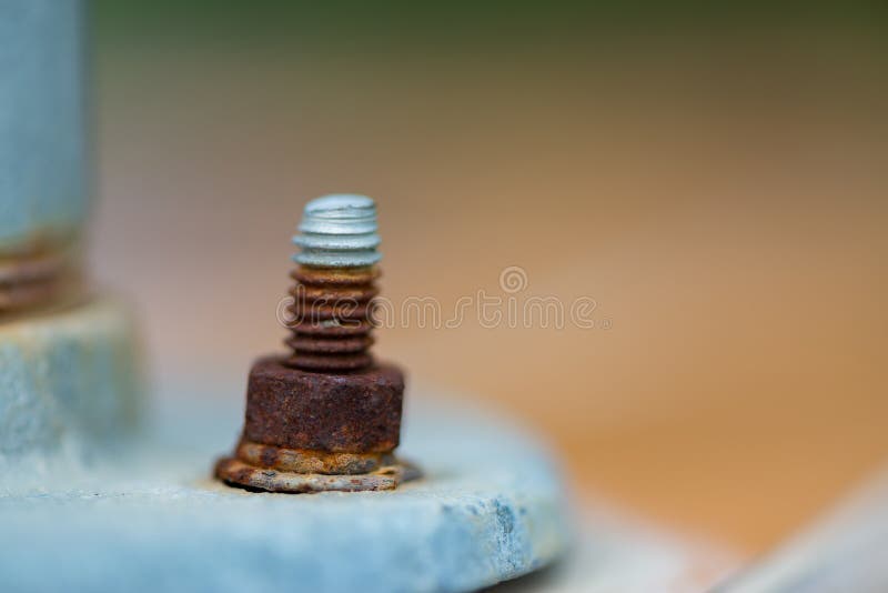 Old Rusty Steel Bolt and Nut Stock Image - Image of tighten, pressup ...