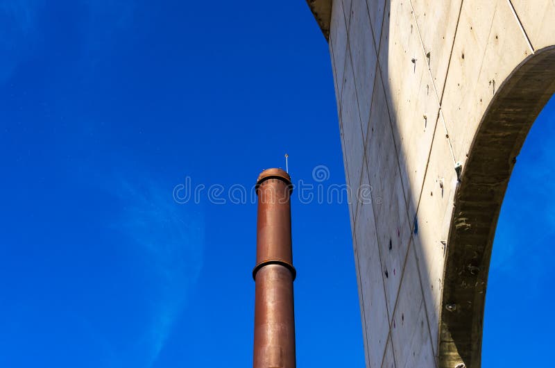 Old Steel Chimney from an Abandoned Factory Stock Image - Image of ...