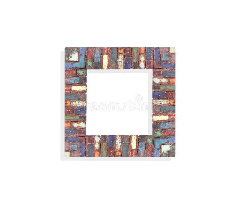 Old Rusty Steel Picture Frame with Small Piece Seamless Patterns Around ...