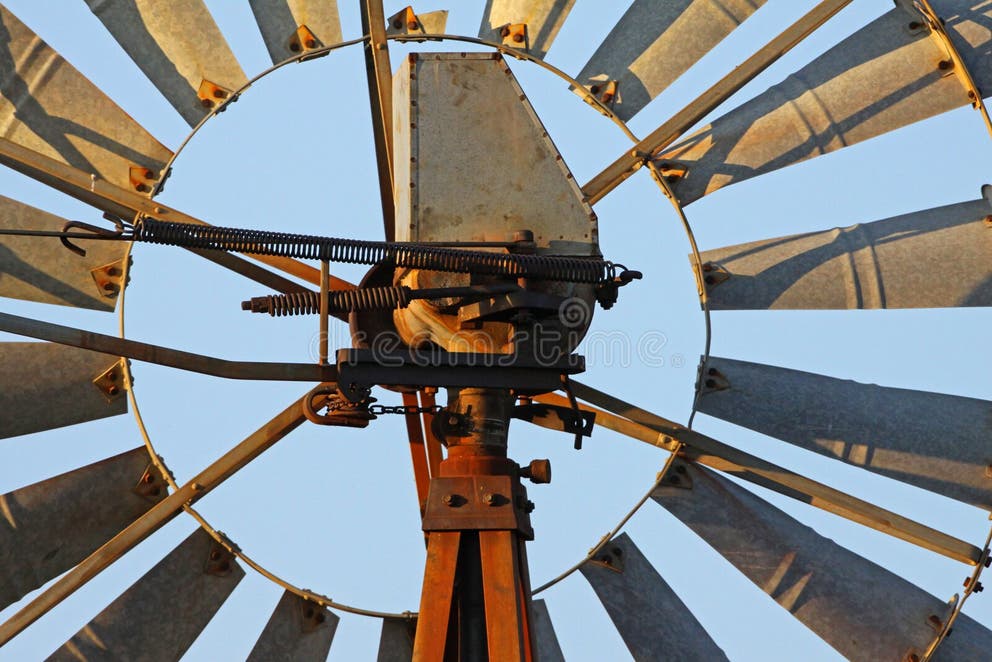 Old rusty steel Windmill stock image. Image of pump, rust - 11471323