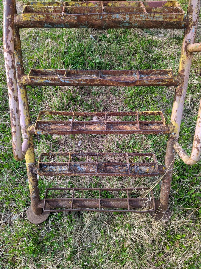 Old and Rusty Steps for the Slide Front View Stock Image - Image of ...