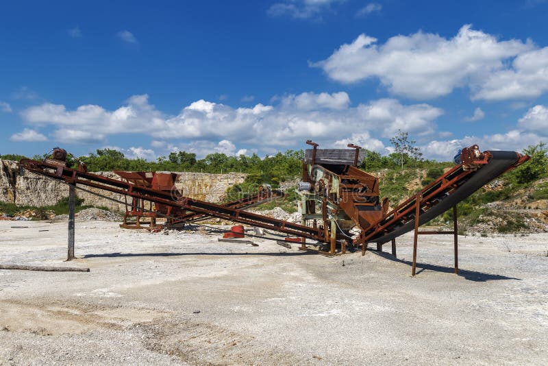 Crushing machines stock image. Image of minerals, quarry - 46881337