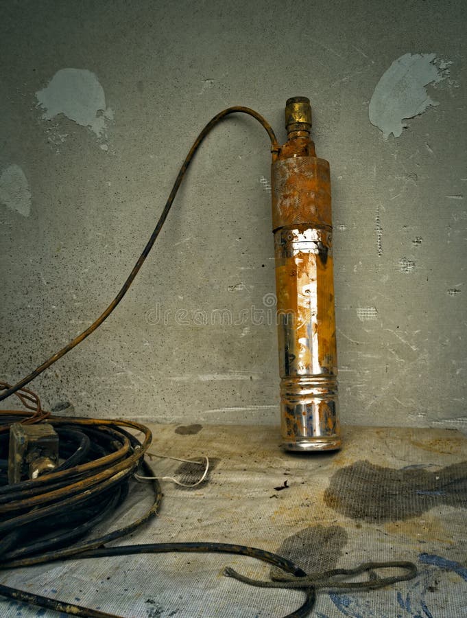 Old Rusty Submersible Pump for Drinking Water Stock Image - Image of ...