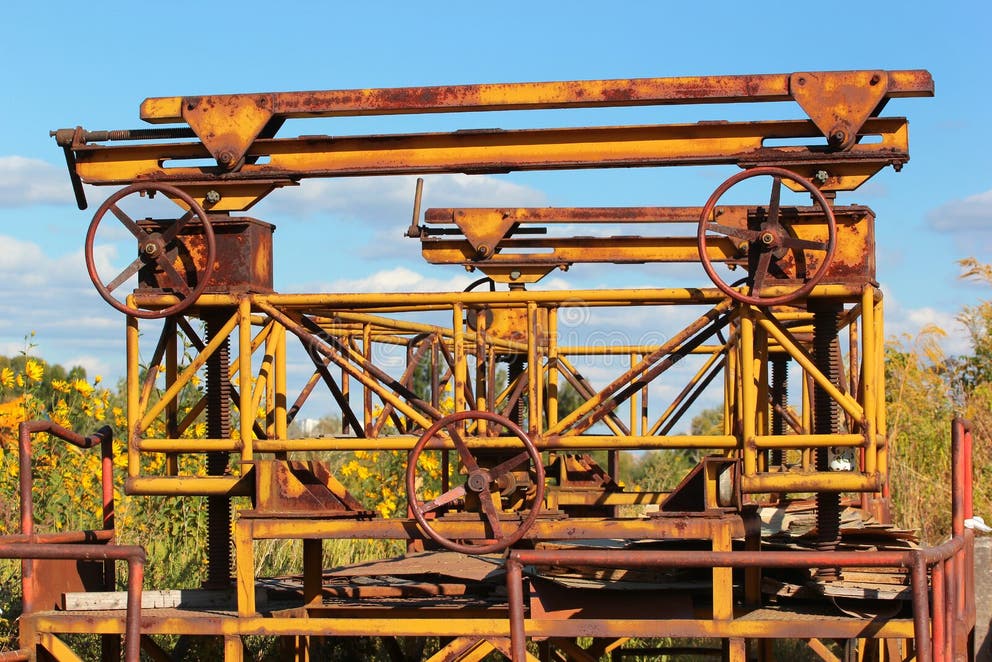 Old Rusty Support Platform with Adjustable Height and Tilt. Stock Photo ...
