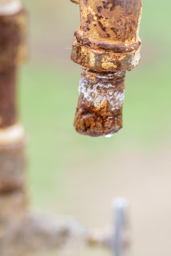 Old Rusty Water Tap in the Garden. Macro Shot Stock Photo - Image of ...
