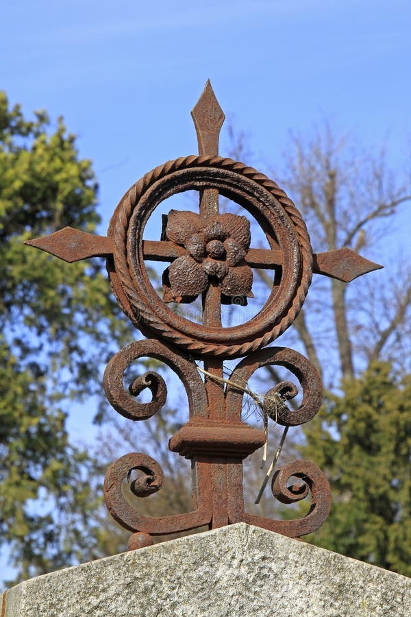 Old rusty tombstone cross stock image. Image of affliction - 40701781