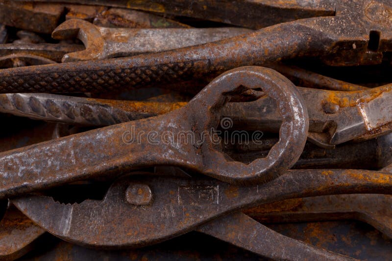 Old rusty tools stock image. Image of business, black - 91128773
