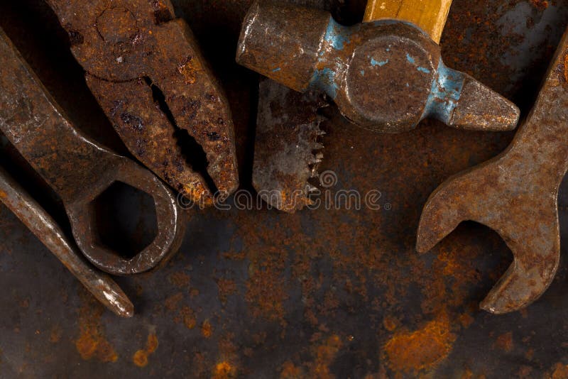 Old rusty tools stock image. Image of mechanical, metal - 91963161