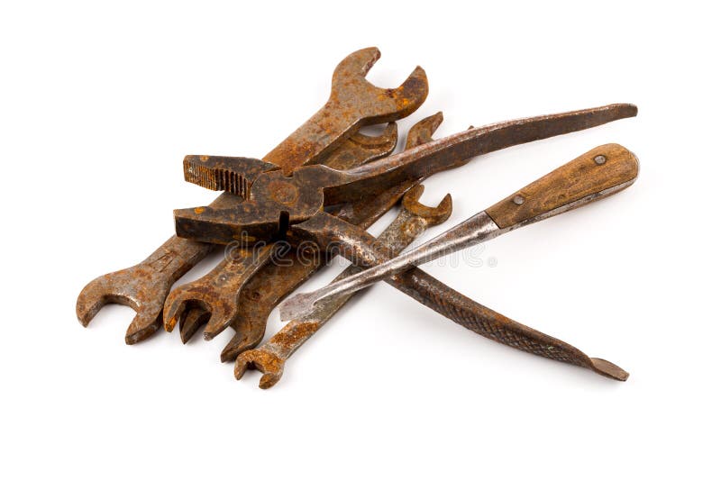Old rusty tools stock photo. Image of object, brown, construction ...
