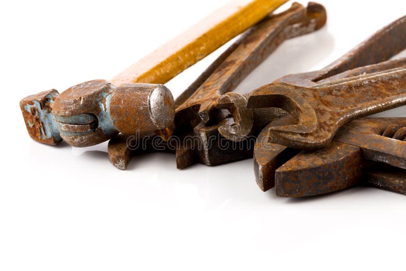 Old rusty tools stock photo. Image of object, brown, construction ...