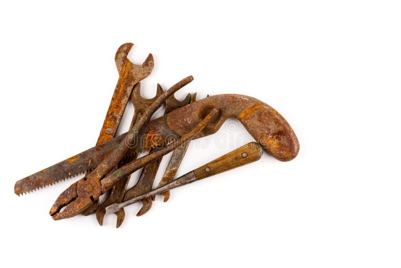Old rusty tools isolated stock image. Image of tools - 97905697