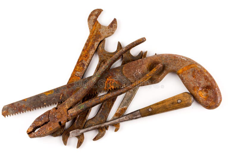 Old rusty tools stock photo. Image of object, brown, construction ...