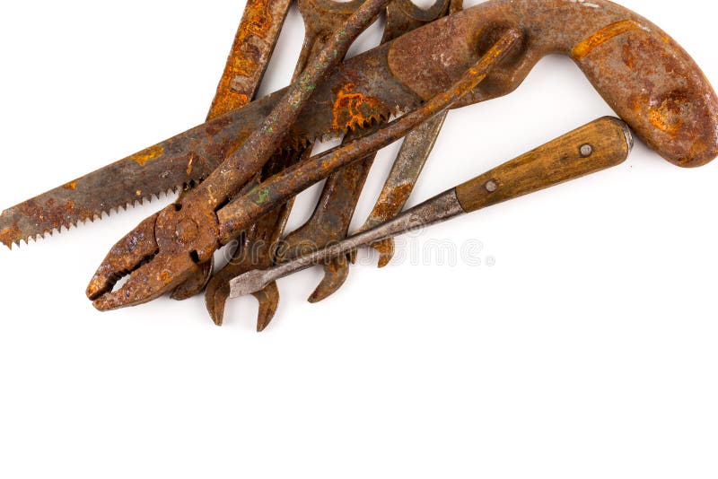 Old rusty tools isolated stock photo. Image of isolated - 101273344
