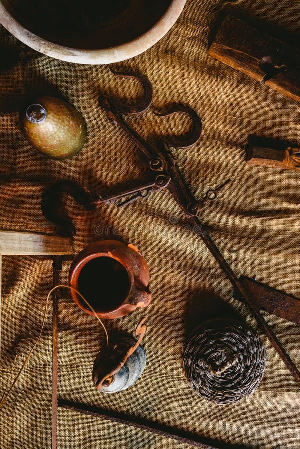 Old and Rusty Tools To Work the Wood in a Boat Stock Image - Image of ...
