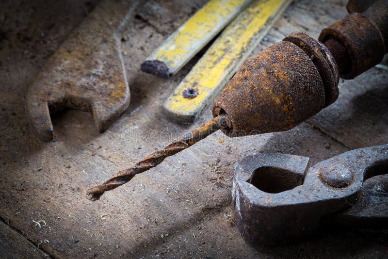Old Rusty Tools in the Workshop Stock Image - Image of wood, tool: 58051485
