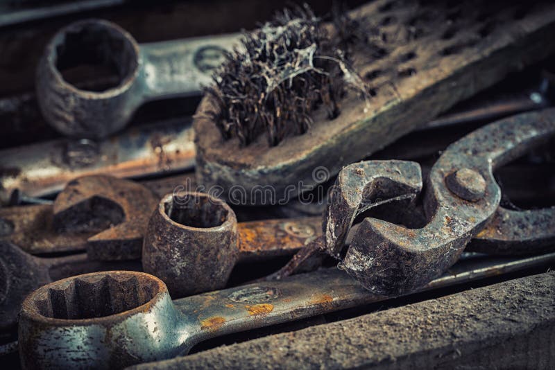 Old and rusty tools stock image. Image of improvement - 30057573
