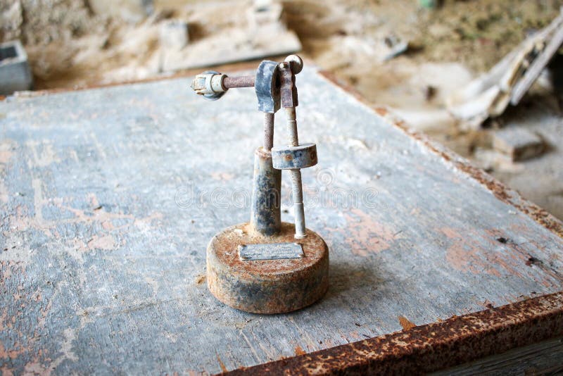 Old rusty torque tester stock photo. Image of deserted - 219919268