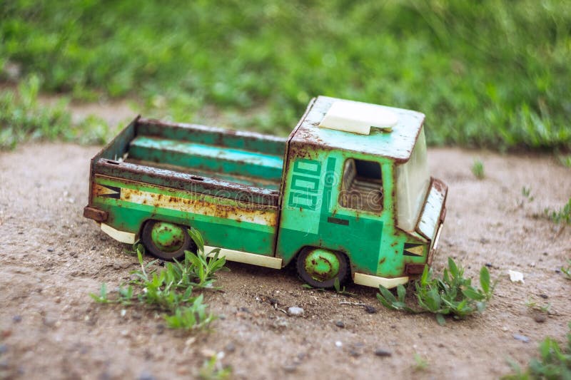 Old rusty toy car stock photo. Image of transport, bokeh - 95146344