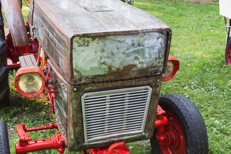 Old Rusty Tractor from the Front Close-up Stock Photo - Image of ...