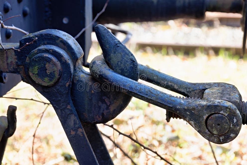 Old, Rusty Trailer Coupling from Railway Wagons Stock Image - Image of ...