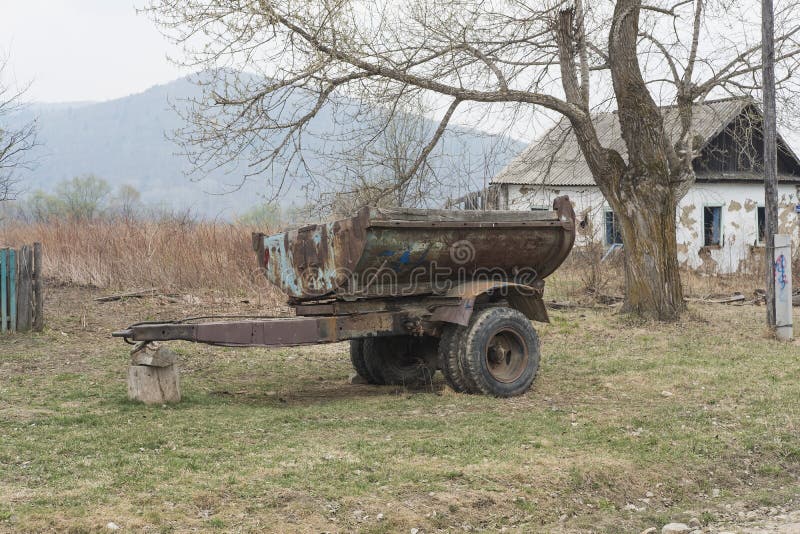 Old rusty trailer stock image. Image of industrial, metal - 116174459