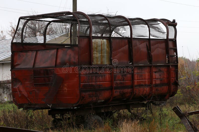 Old Rusty Trailer on Parking Stock Image - Image of rusty, parking ...