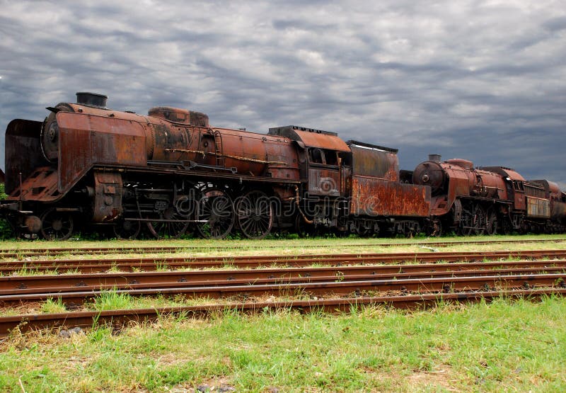 Old rusty train stock image. Image of train, clouds, transportation ...
