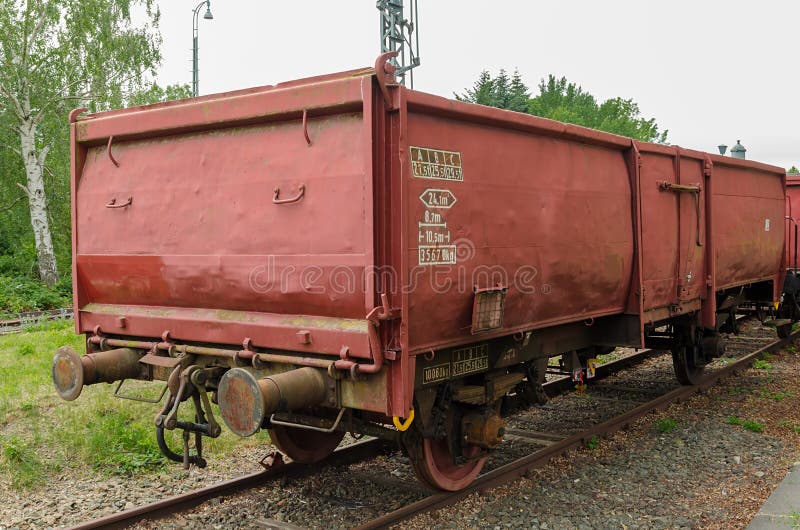Old and Rusty Train Open Freight Car Stock Image - Image of railway ...