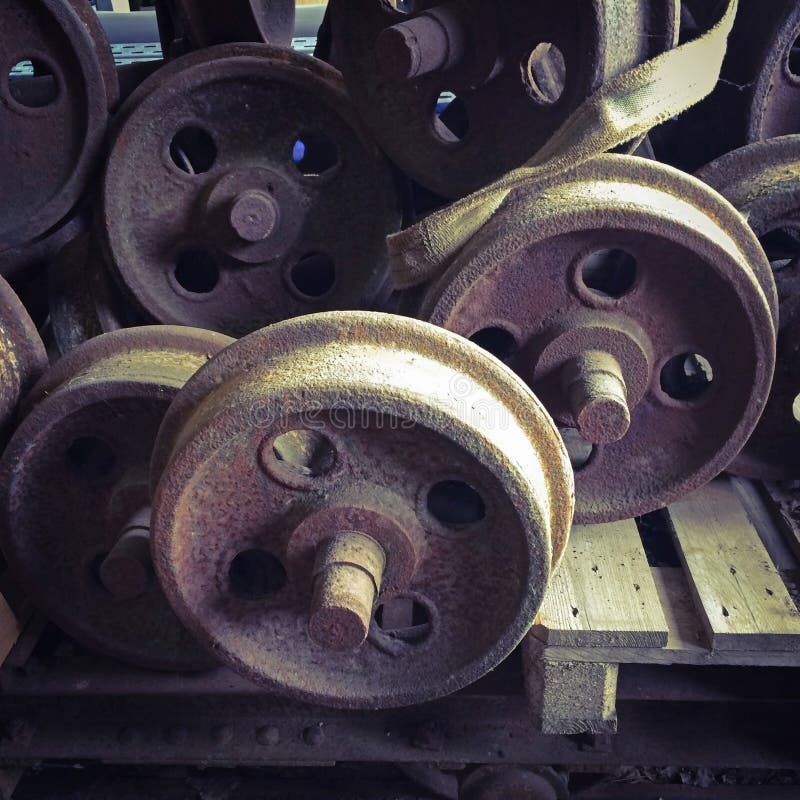 Old rusty train wheels stock photo. Image of grass, technology - 84127806