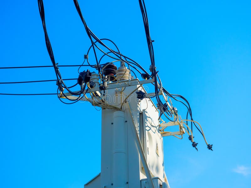 Old and Rusty Transformer Station in Summer on a Clear Day Against the ...