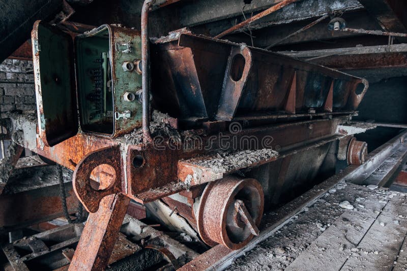Old Rusty Trolley in Abandoned Factory Stock Photo - Image of plant ...