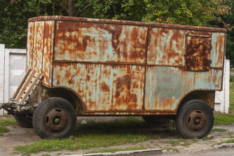 Old Rusty Truck Trailer. Soviet Technology Stock Image - Image of ...