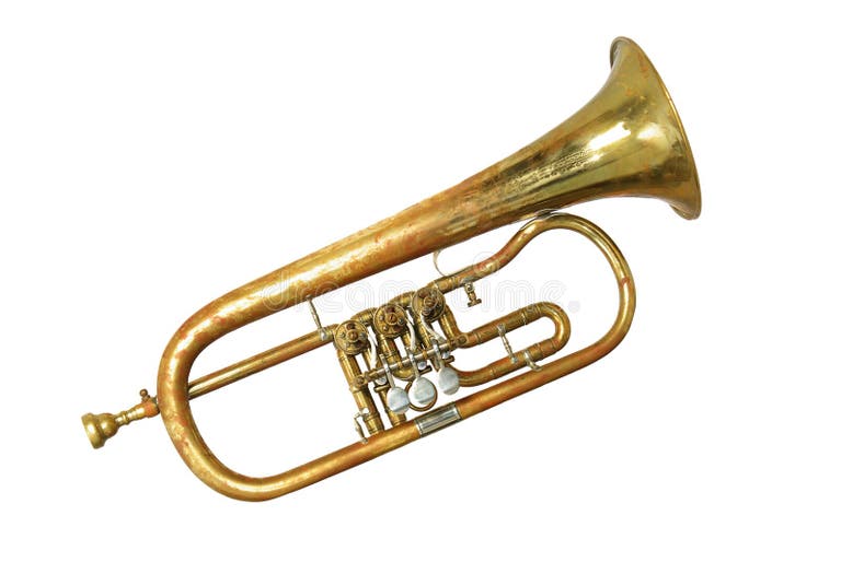 An old rusty trumpet stock image. Image of broken, brass - 7656977