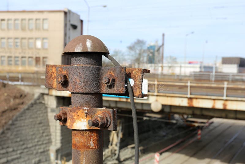 Rusty pylons in harbor stock image. Image of metallic - 40561729