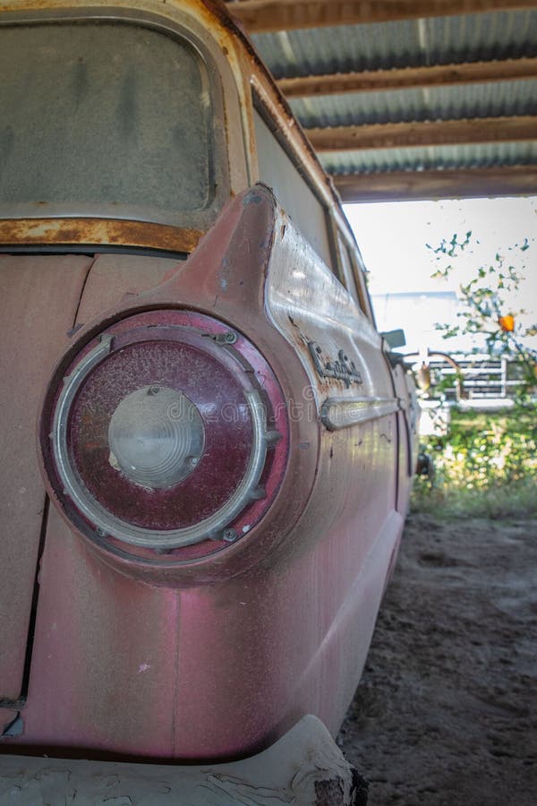 Old Rusty Vehicle in a Junkyard Stock Image - Image of vehicle, tail ...