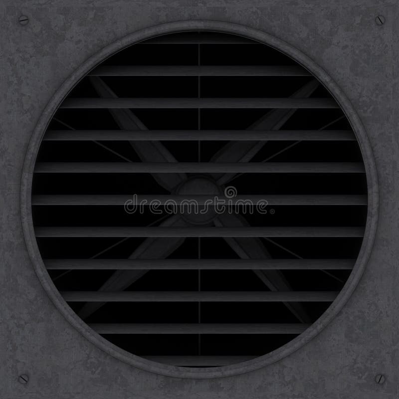 Old Rusty Ventilation Fan with Jalousie 3d Illustration Render Stock ...