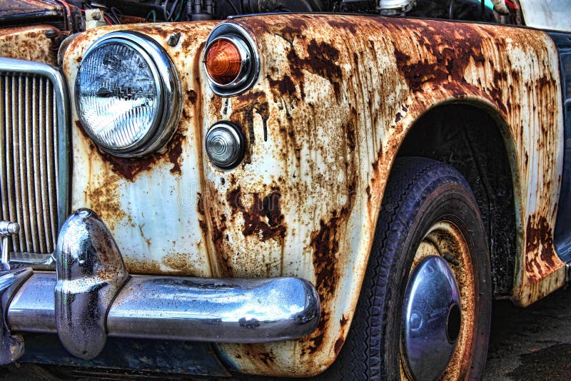 Old Rusty Vintage Classic Car Stock Image - Image of restoration ...