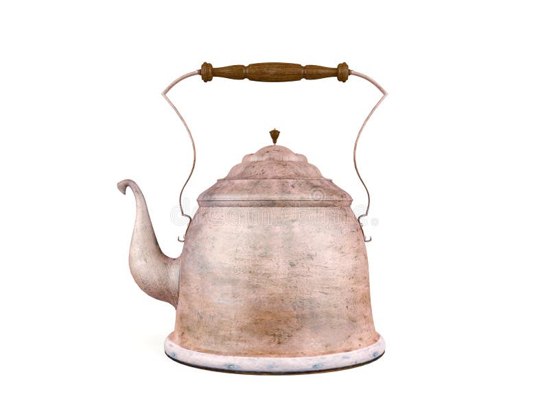 Old rusty vintage kettle stock illustration. Illustration of drink ...