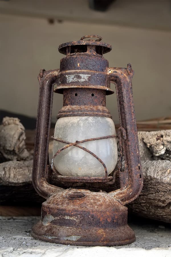 Old rusty vintage lamp stock photo. Image of metallic - 110542580
