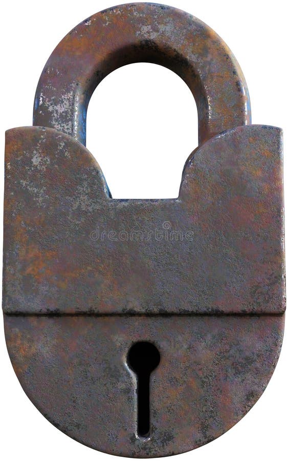 Old Rusty Vintage Lock Isolated Stock Image - Image of rusted, isolated ...