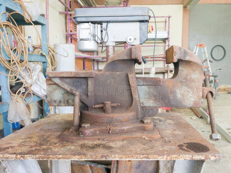 Old and Rusty Vise Used To Hold Mechanical Work Tools Stock Image ...