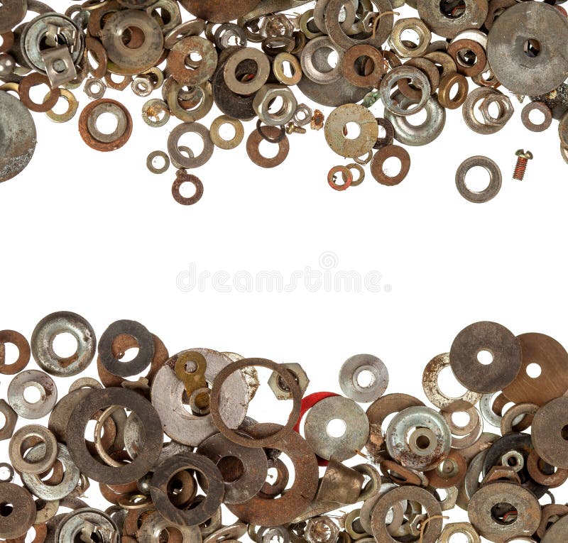 Old Rusty Washers Over White Background Stock Photos - Free & Royalty ...