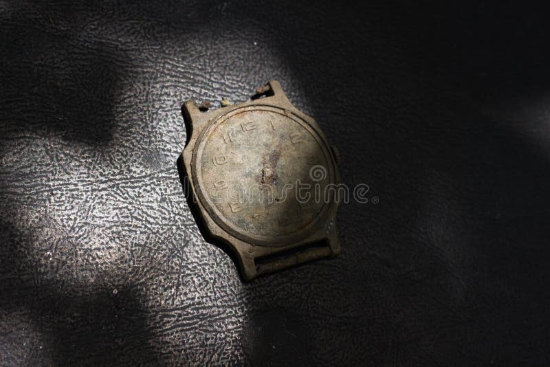 Old Rusty Watches Clockwork on Black Stock Photo - Image of space ...