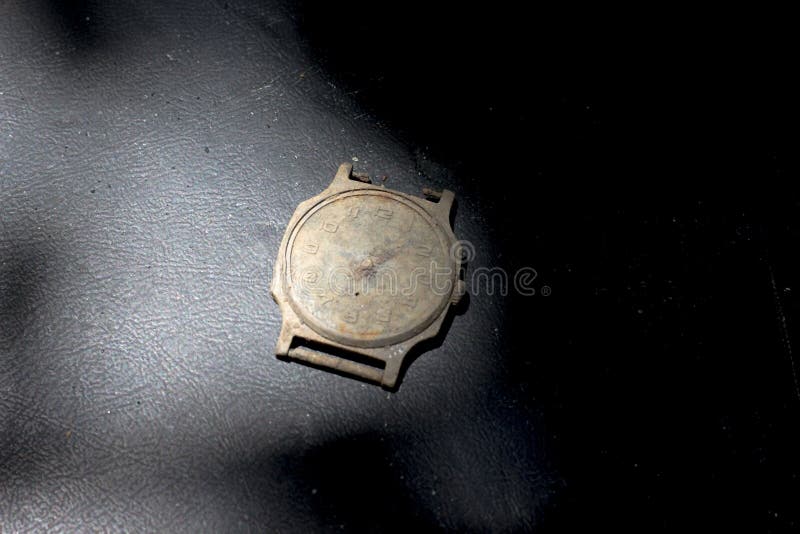 Old Rusty Watches Clockwork on Black Stock Photo - Image of aging ...