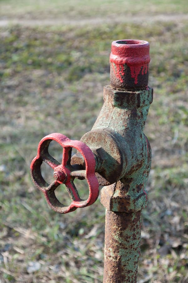 Old Rusty Water Pipe with Tap Stock Photo - Image of outside, pipe ...