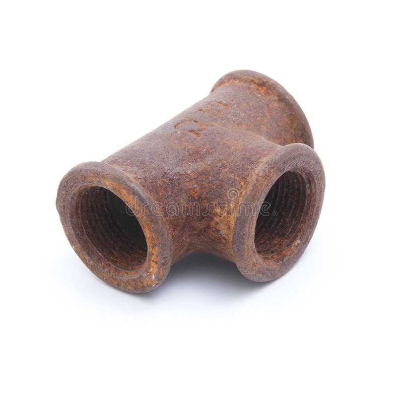 Old Rusty Water Pipes Adapter. Stock Photo - Image of tools, assistant ...
