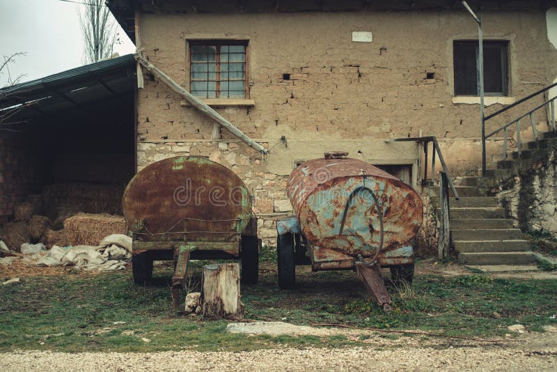 Antalya, Turkey â€“ 23rd February 2020: Old Rusty Water Tanks on the ...
