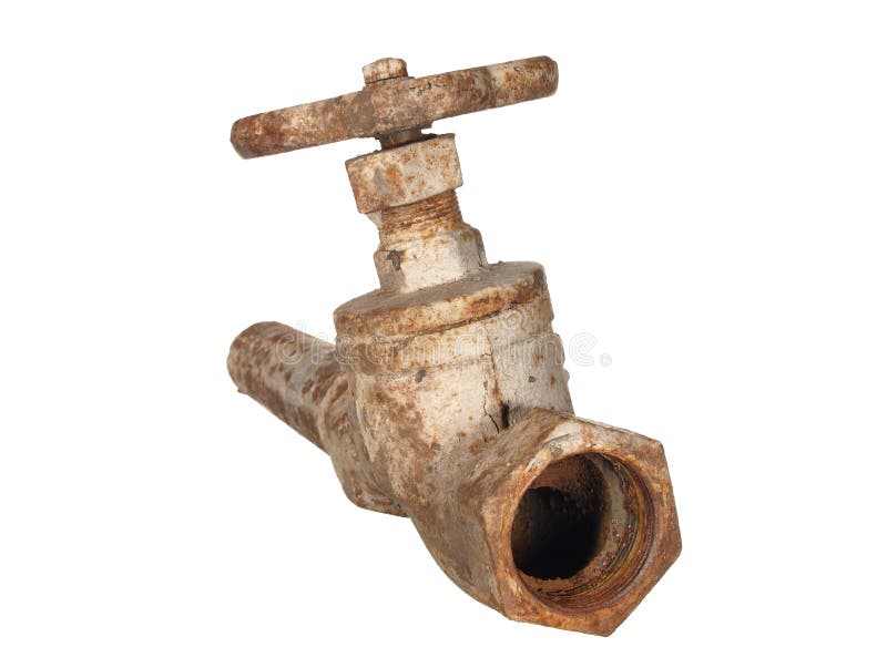 Old Rusty Steel Car Horn Isolated on a White Background. Stock Image ...